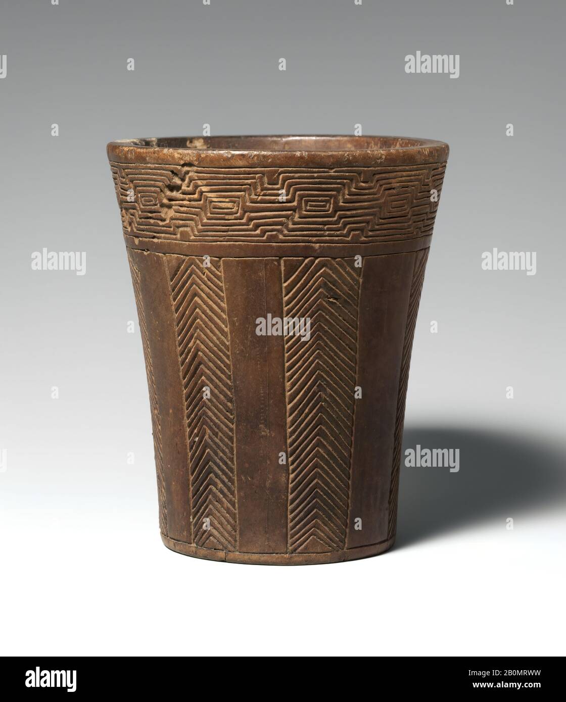 Kero, Inca, 15th–early 16th century, Peru, Inca, Wood, H. 7 x W. 3 7/8 ...