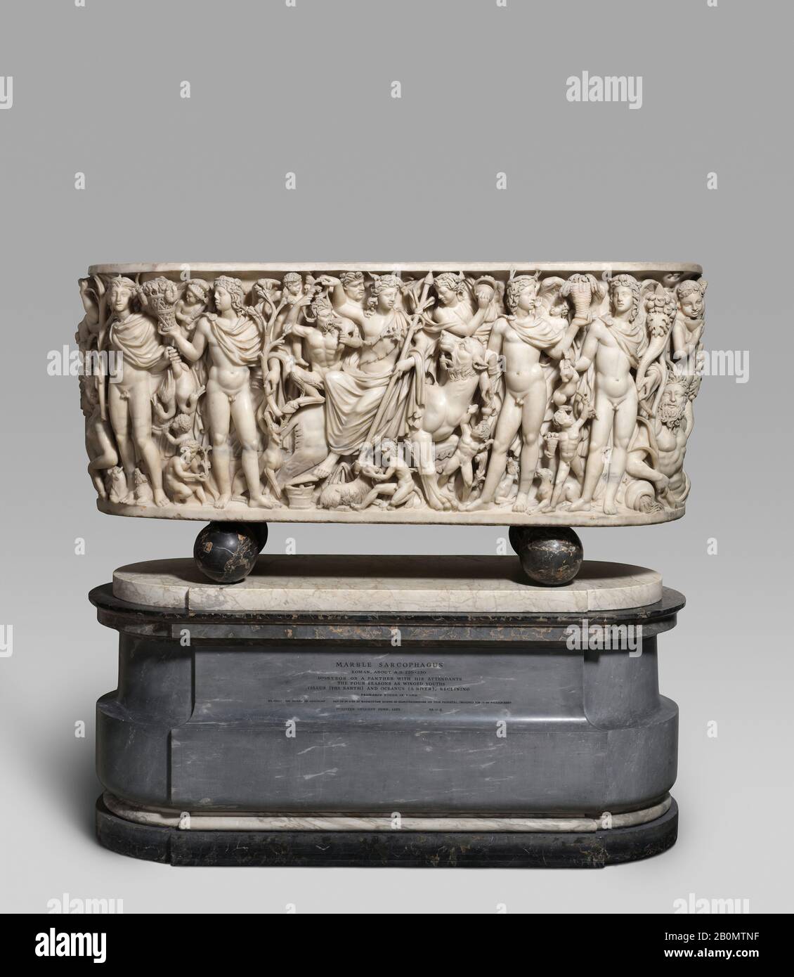 Marble Sarcophagus With The Triumph Of Dionysos And The Seasons Roman