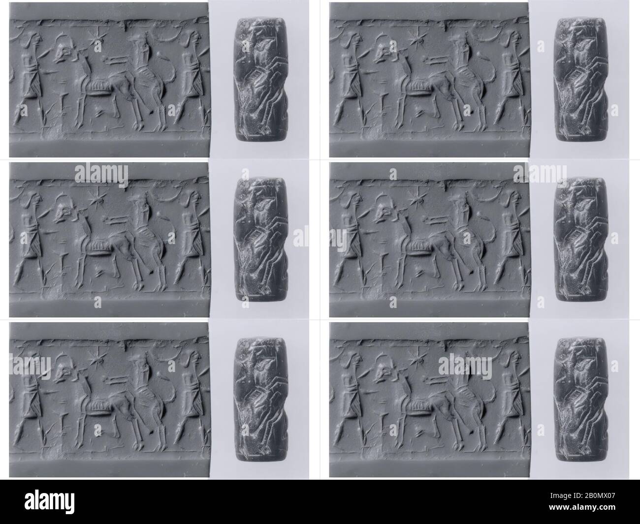 Cylinder seal with animal husbandry scene, Assyrian, Neo-Assyrian, Date ...