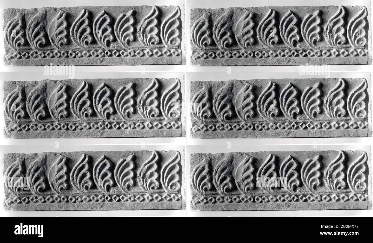 Wall decoration with vegetal and geometric design, Sasanian, Sasanian ...