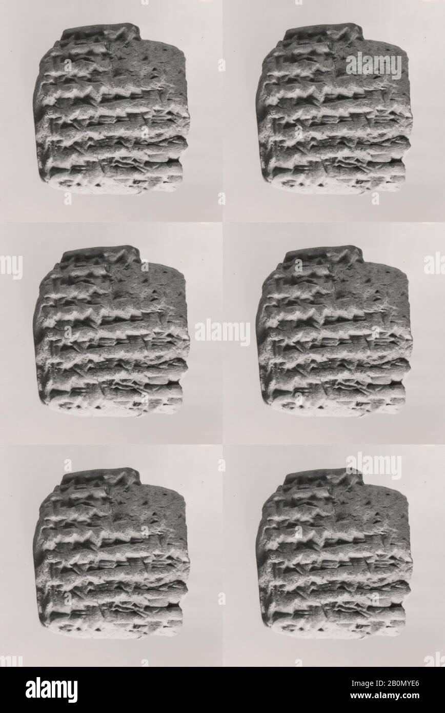 Cuneiform tablet: account of barley, Ebabbar archive, Babylonian, Neo ...