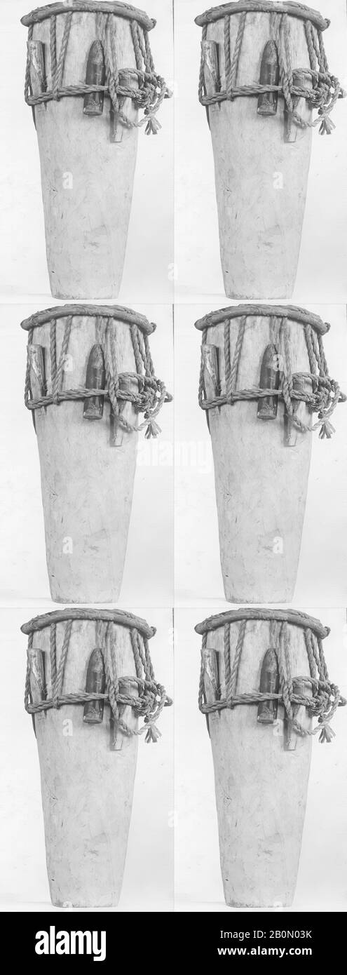 Drum, Guyanese, 19th century, Guyana, Guyanese, Wood, skin, 20 1/2 × 8 ...