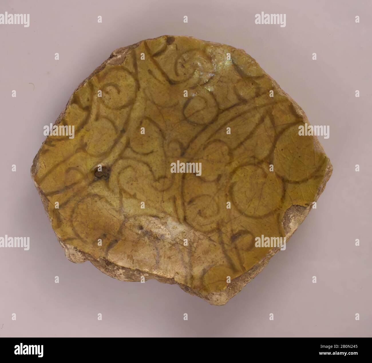 Fragment, 13th–14th century, Made in Egypt, Earthenware; incised ...