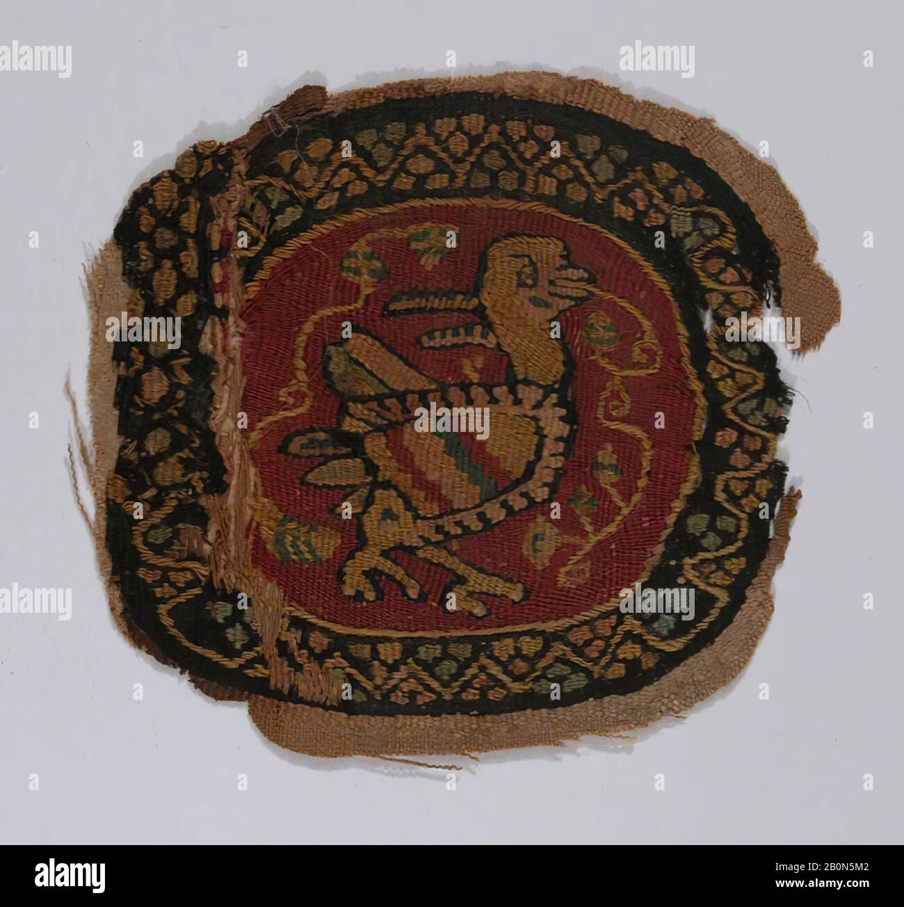 Roundel, 6th century, Attributed to Egypt, Linen, wool, Textiles Stock ...