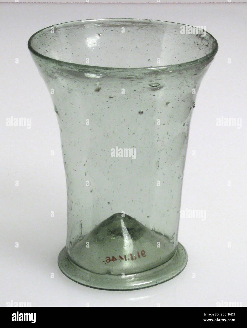 Beaker, German, 16th century, German, Glass, Overall: 3 7/8 × 3 1/16 in ...