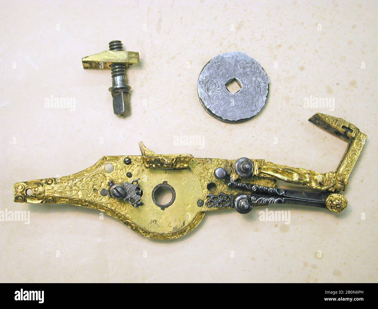 Wheellock Mechanism for a Pistol, French, ca. 1620, French, Bronze ...