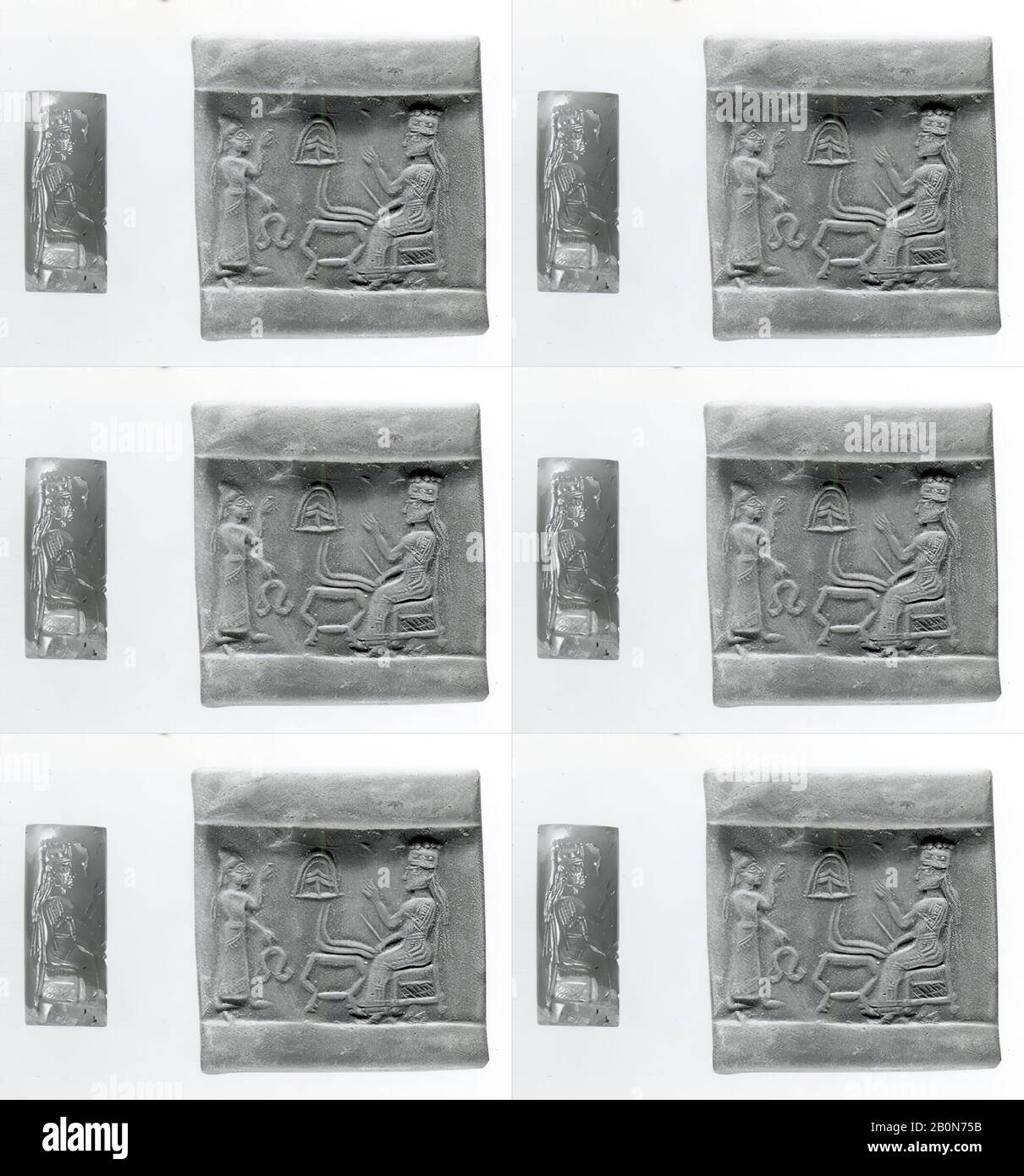 Cylinder seal, Assyrian, Middle Assyrian, Date ca. 13th century B.C ...
