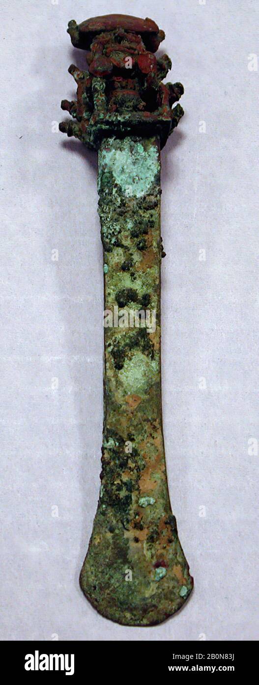 Ceremonial Knife (Tumi), Moche, 2nd–7th century, Peru, Moche, Copper ...