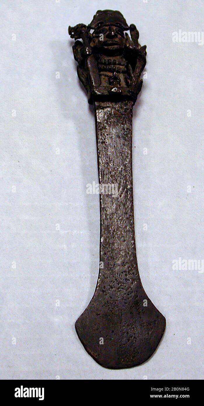 Ceremonial Knife (Tumi), Moche, 2nd–7th century, Peru, Moche, Copper ...