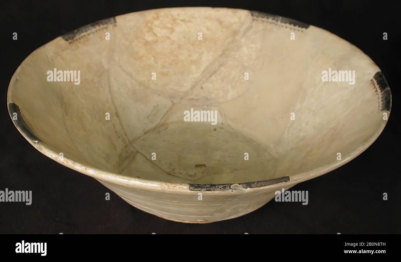 Bowl, late 9th–early 10th century, Excavated in Iran, Nishapur, Earthenware; slip covered with ...