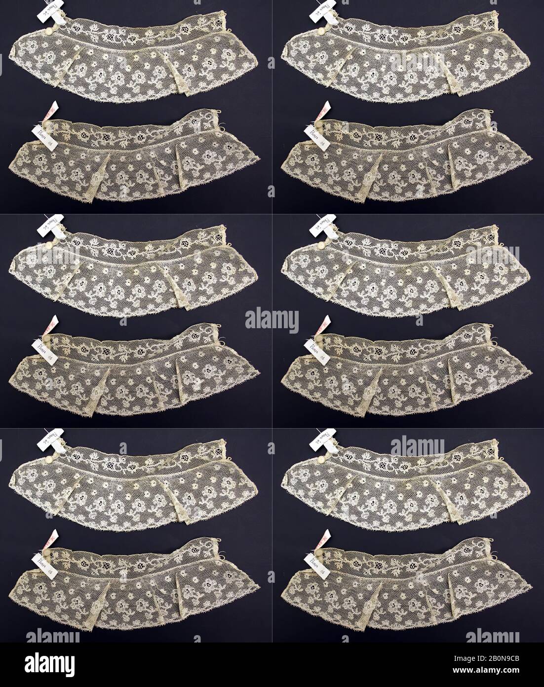 Cuffs, Flemish, early 19th century, Flemish, linen Stock Photo - Alamy