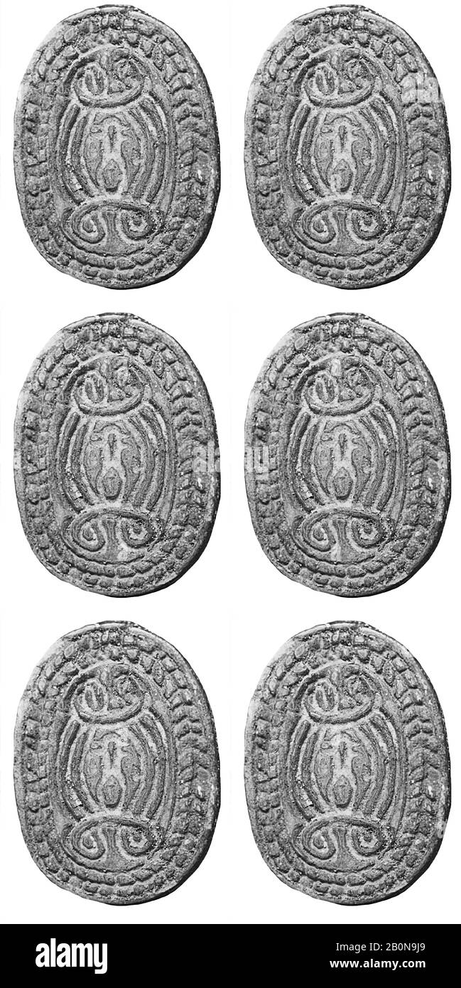 Scarab Incised with Nefer Sign and Coil Design, Middle Kingdom, mid ...