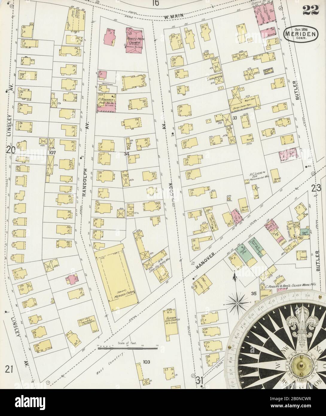 Map of meriden connecticut hi-res stock photography and images - Alamy
