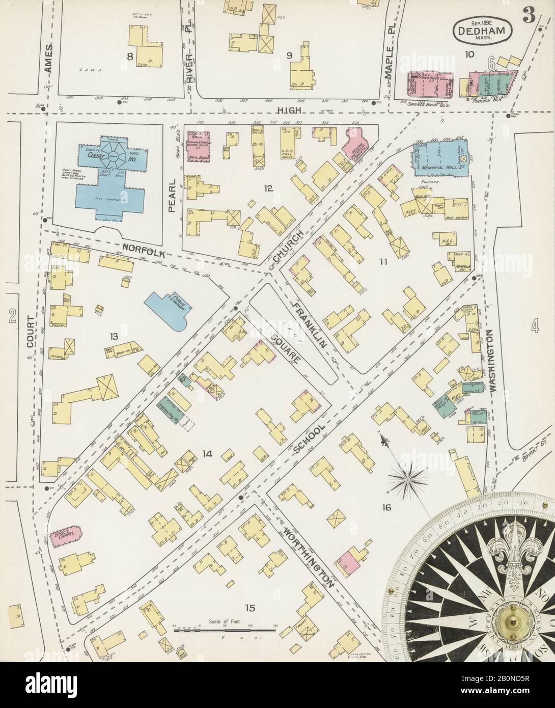 Map of dedham massachusetts hi-res stock photography and images - Alamy
