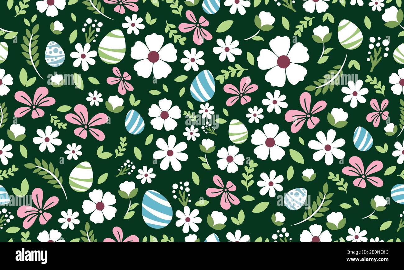 Vintage Easter egg design, with leaf and floral pattern background ...