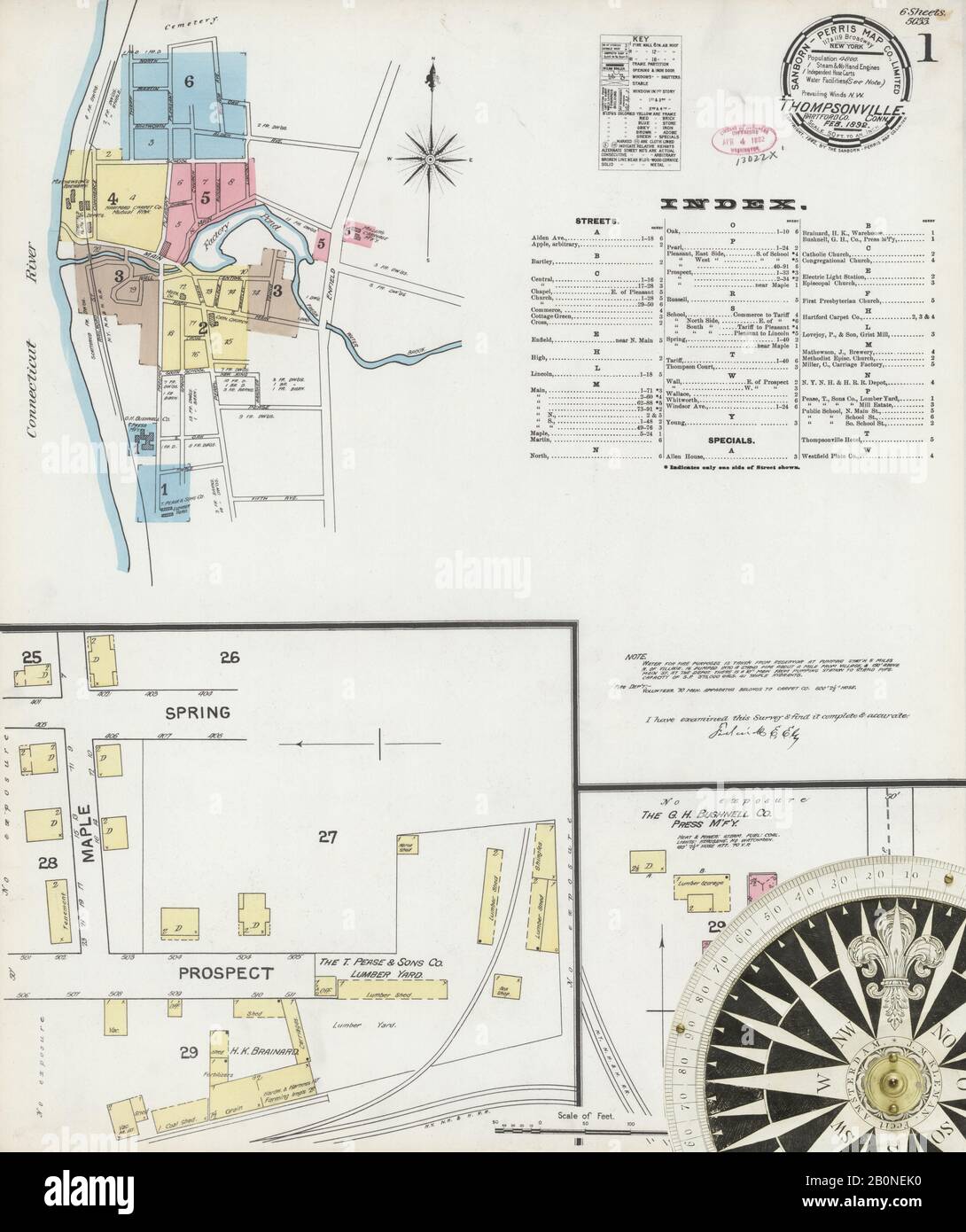 Image 1 of Sanborn Fire Insurance Map from Thompsonville, Hartford ...