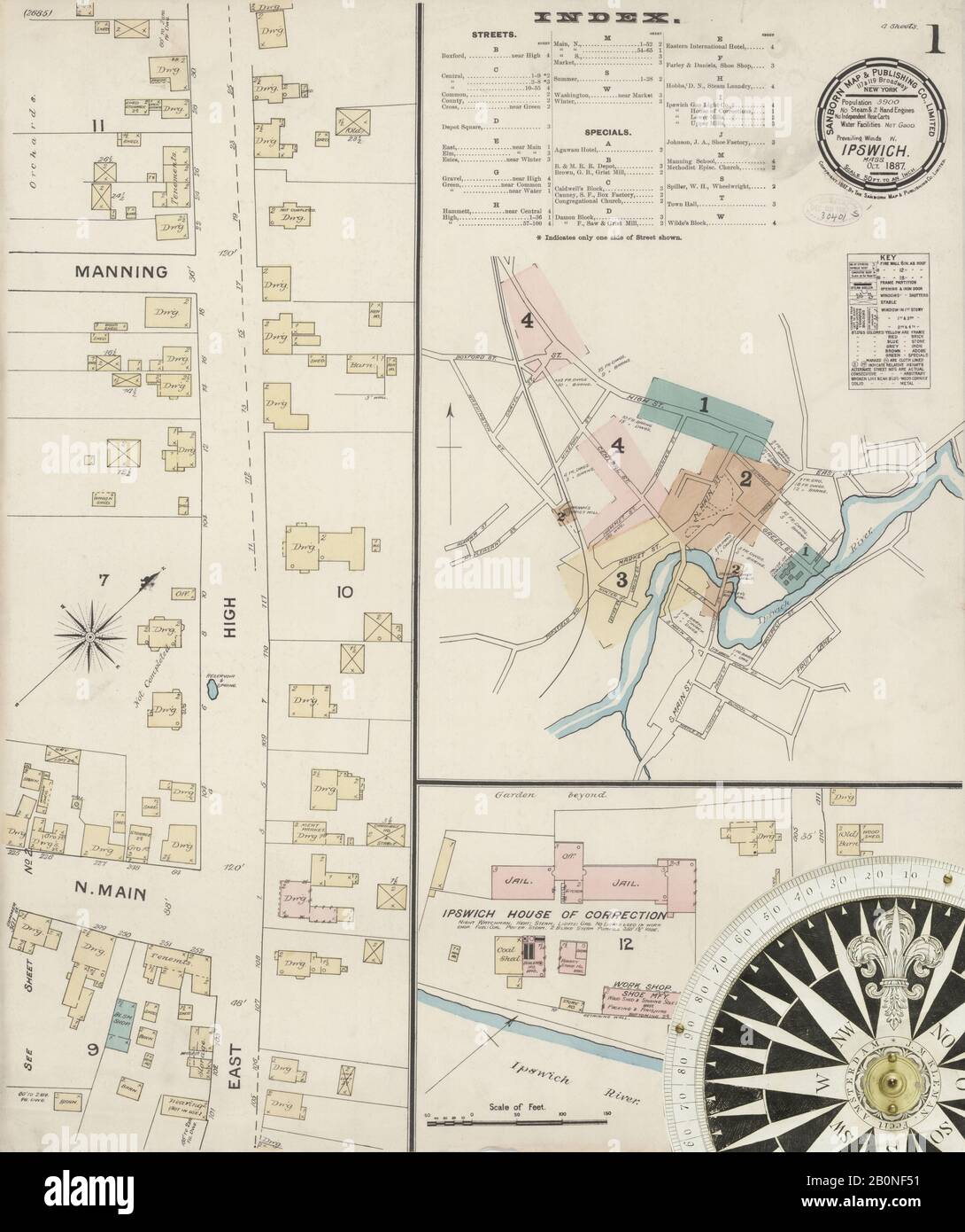 Old map of ipswich hi-res stock photography and images - Alamy