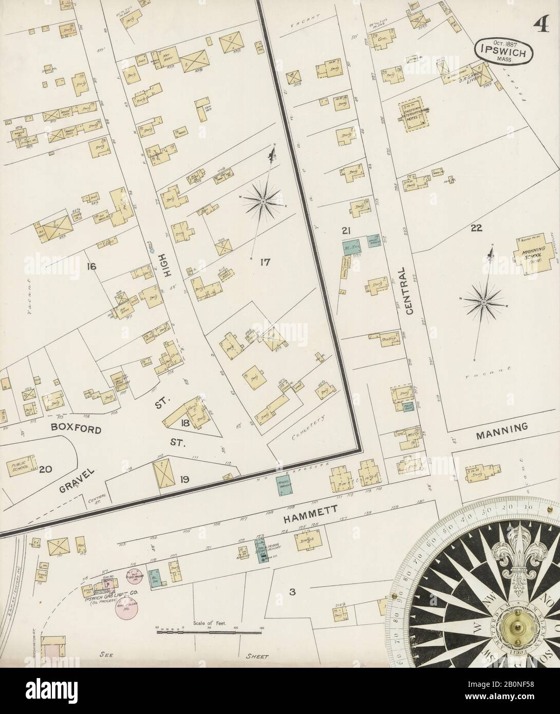 Old map ipswich hi-res stock photography and images - Alamy