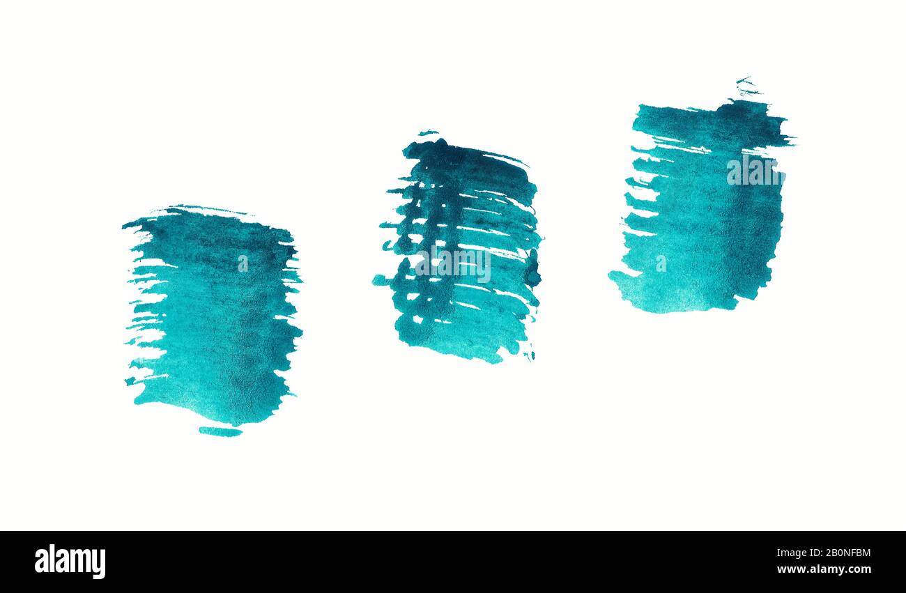 Paint splash in shades of blue and cyan isolated on white background ...