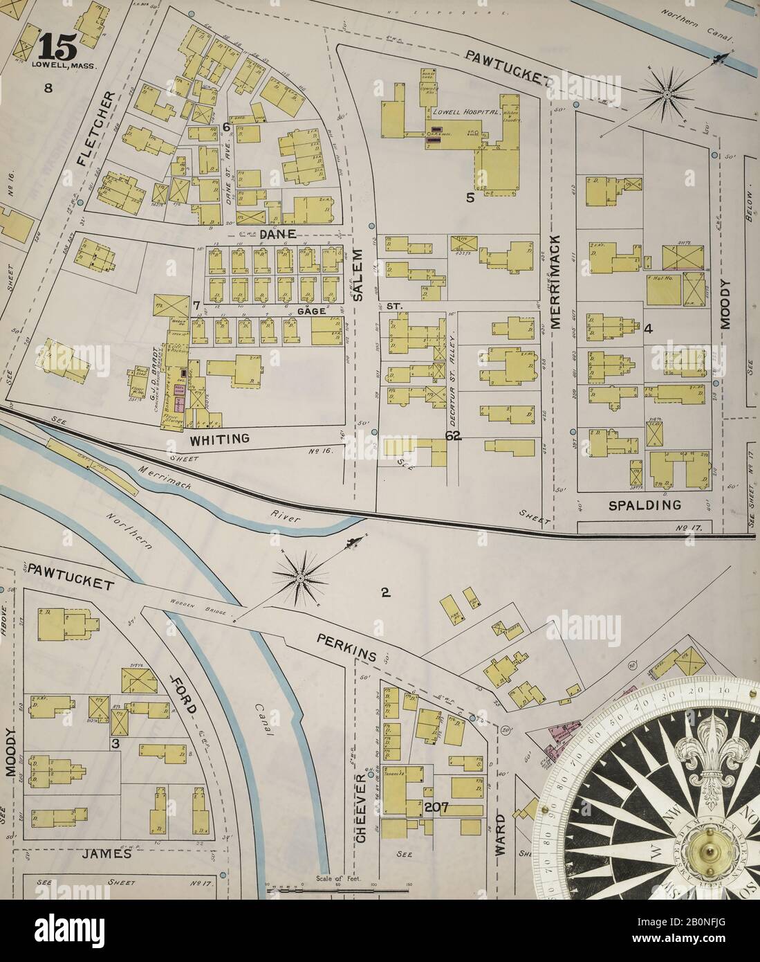 Map of lowell hi-res stock photography and images - Alamy