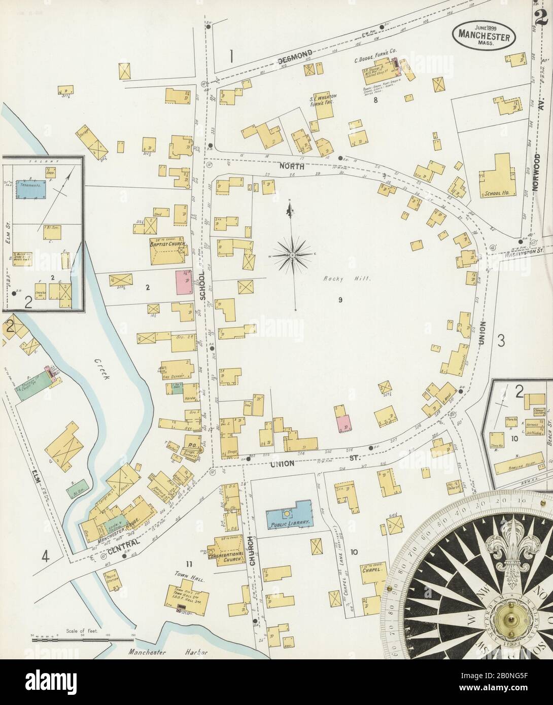 Manchester City And Town Map Of Massachusetts Manchester By The Sea,