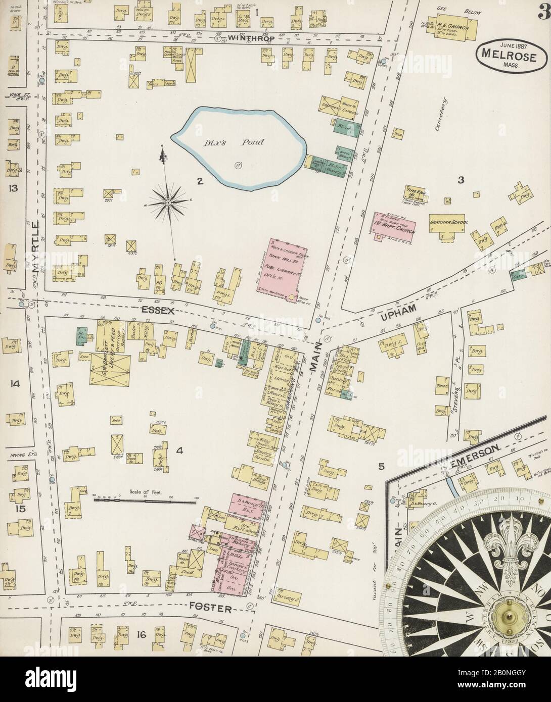 Melrose map hi-res stock photography and images - Alamy