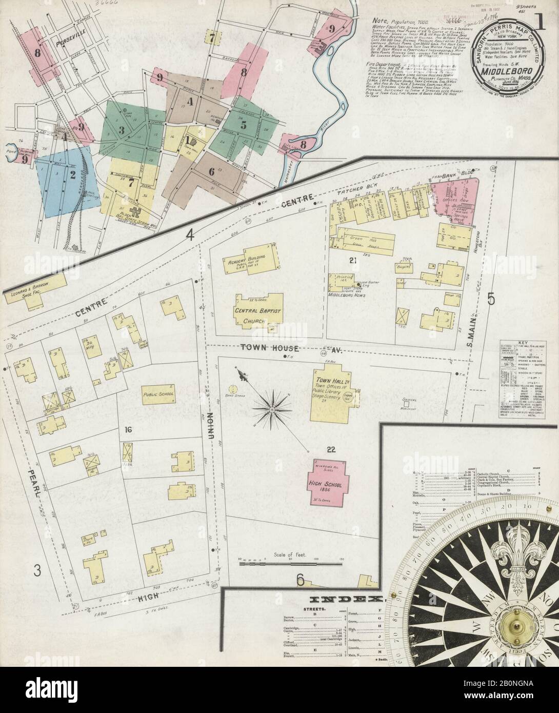 Image 1 of Sanborn Fire Insurance Map from Middleboro, Plymouth County ...