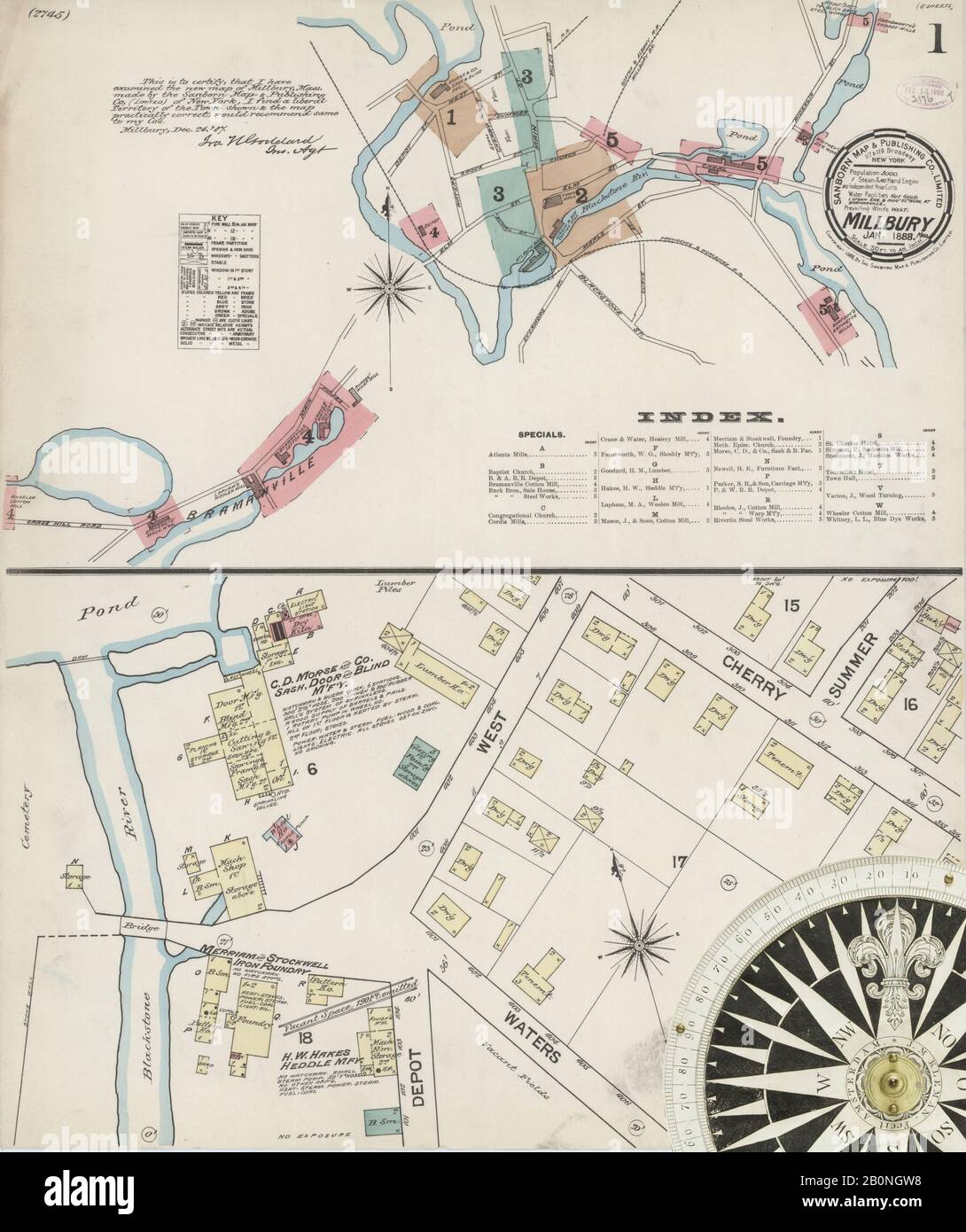 Image 1 of Sanborn Fire Insurance Map from Millbury, Worcester County ...