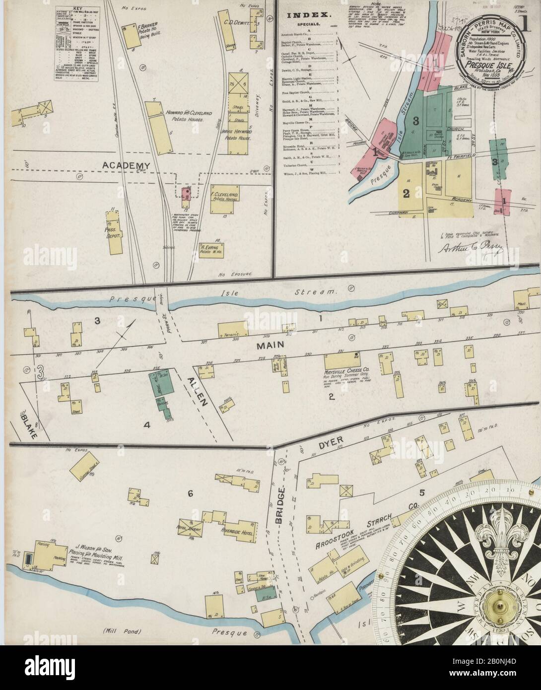 Presque isle maine map hi-res stock photography and images - Alamy