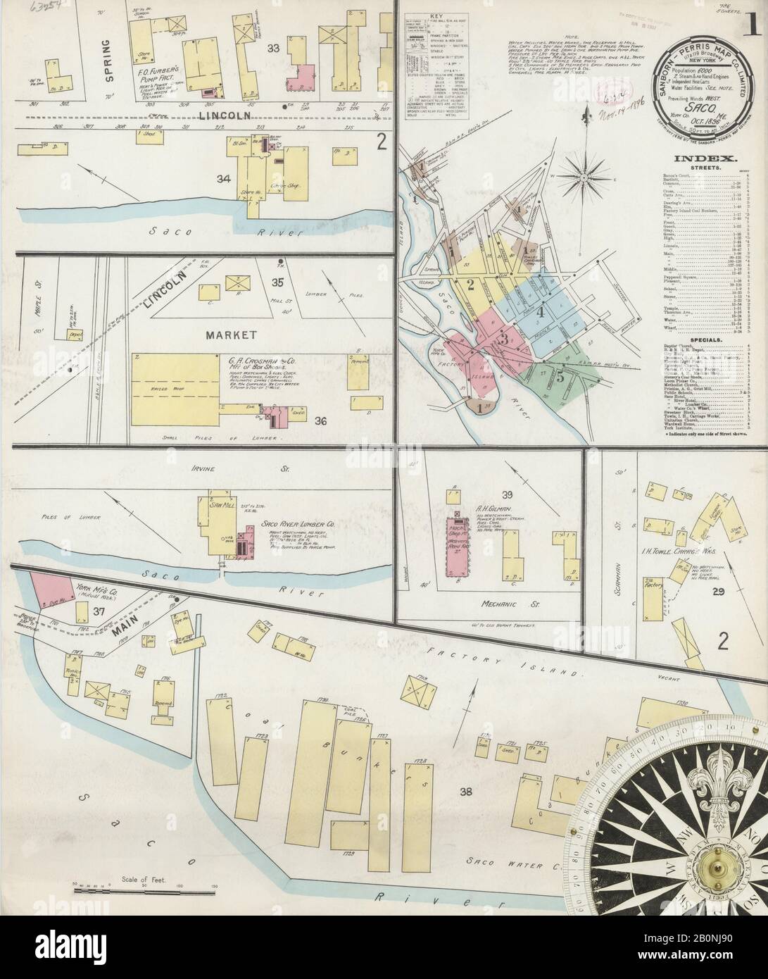Map of saco hi-res stock photography and images - Alamy
