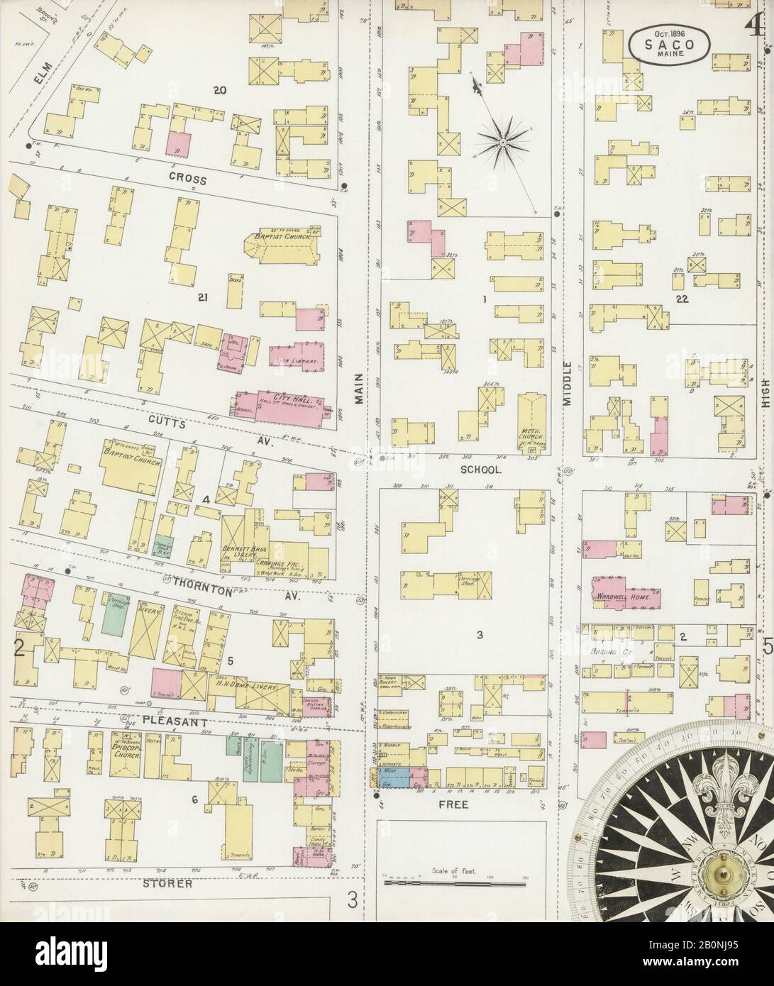 Map of saco hi-res stock photography and images - Alamy