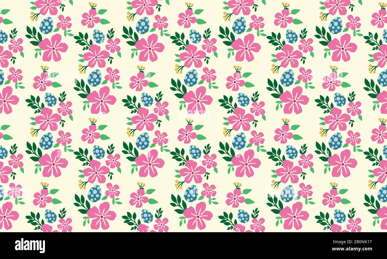 Pattern background for Easter, with beautiful flower and leaf design ...