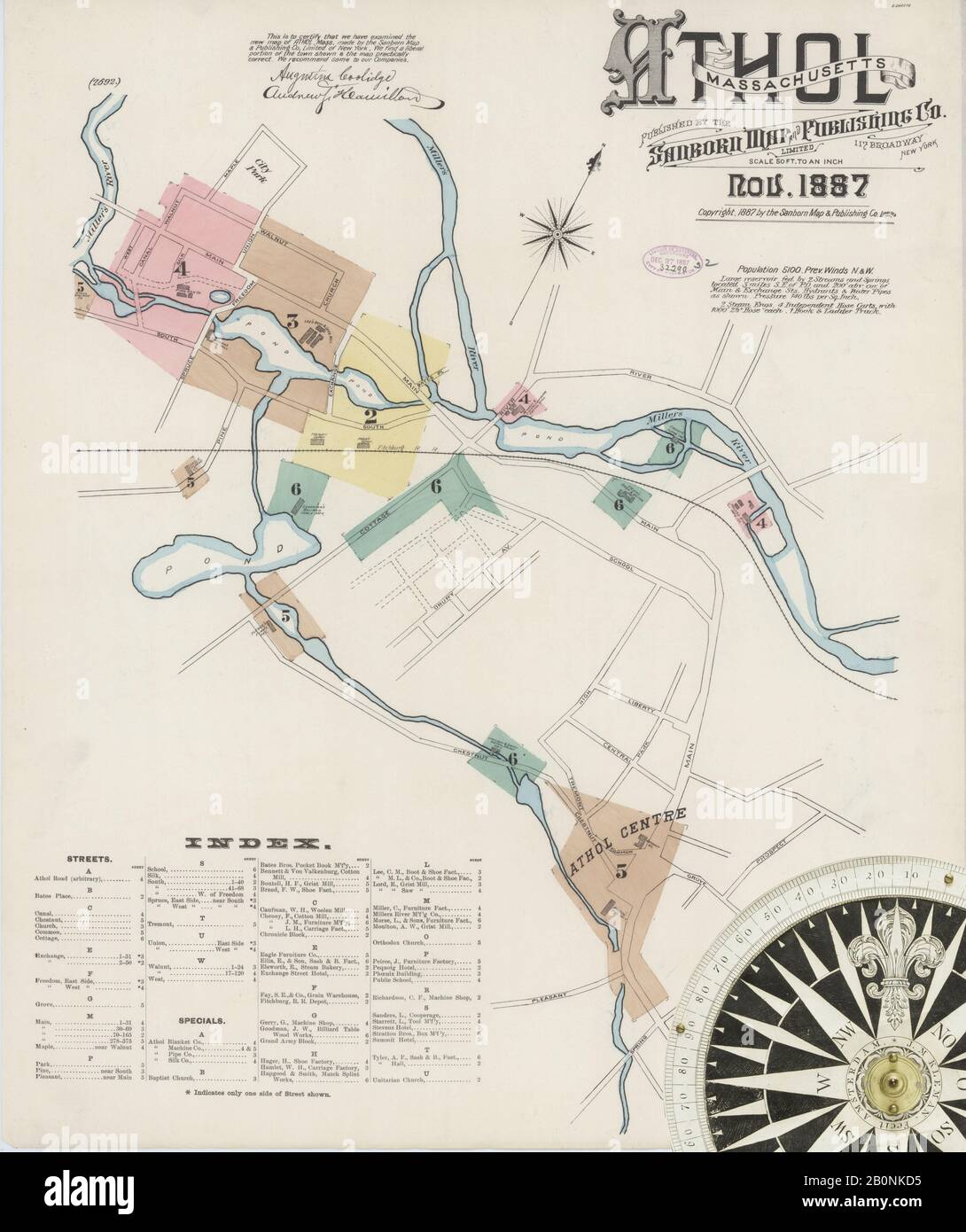 Image 1 of Sanborn Fire Insurance Map from Athol, Worcester County ...