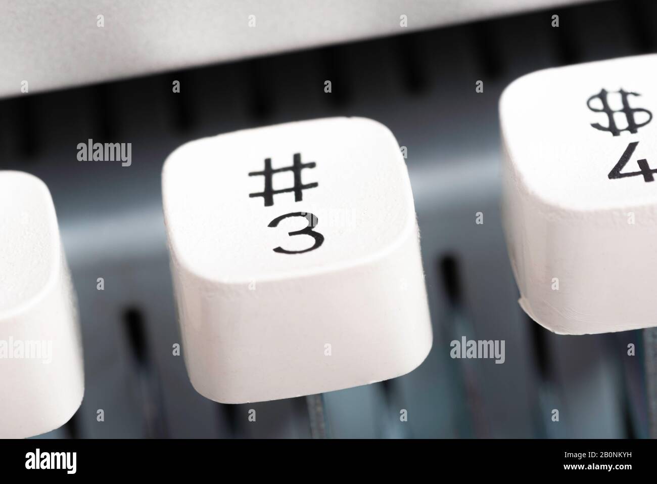 An extreme close-up or a macro shot of a plastic keyboard key from a ...