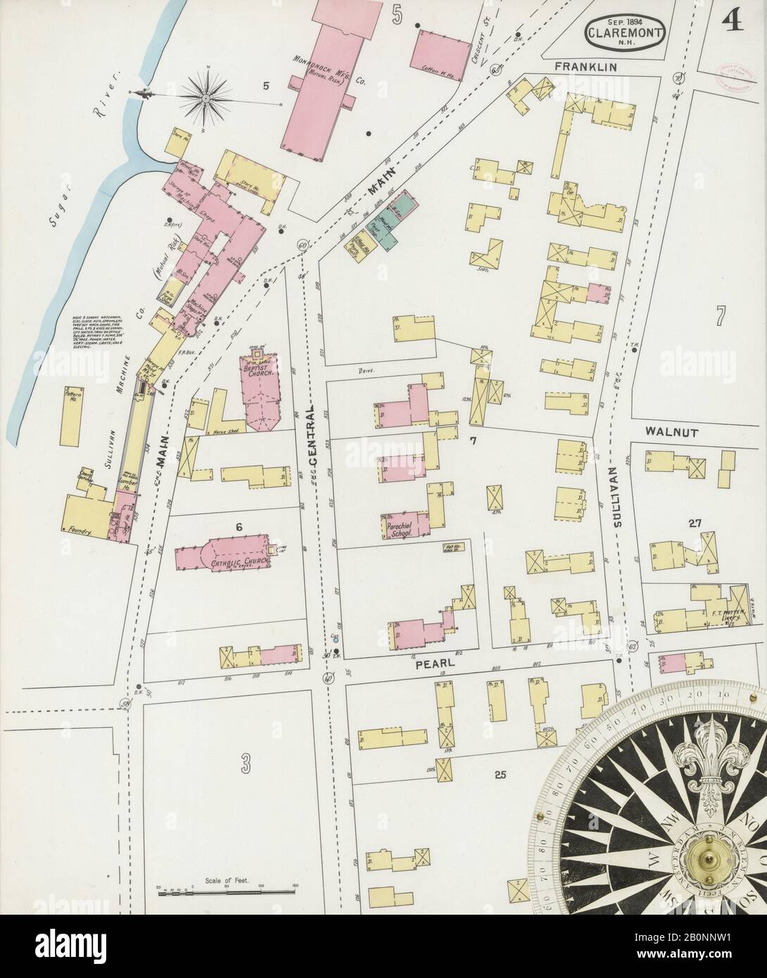 Claremont new hampshire map hi-res stock photography and images - Alamy