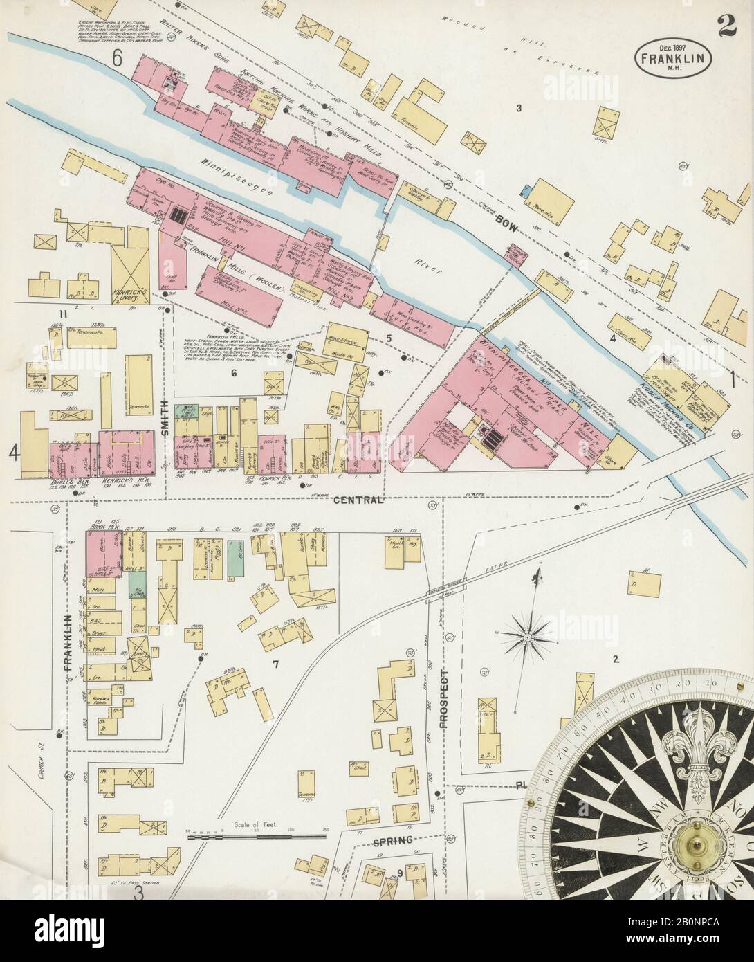 Map of franklin new hampshire hi-res stock photography and images - Alamy