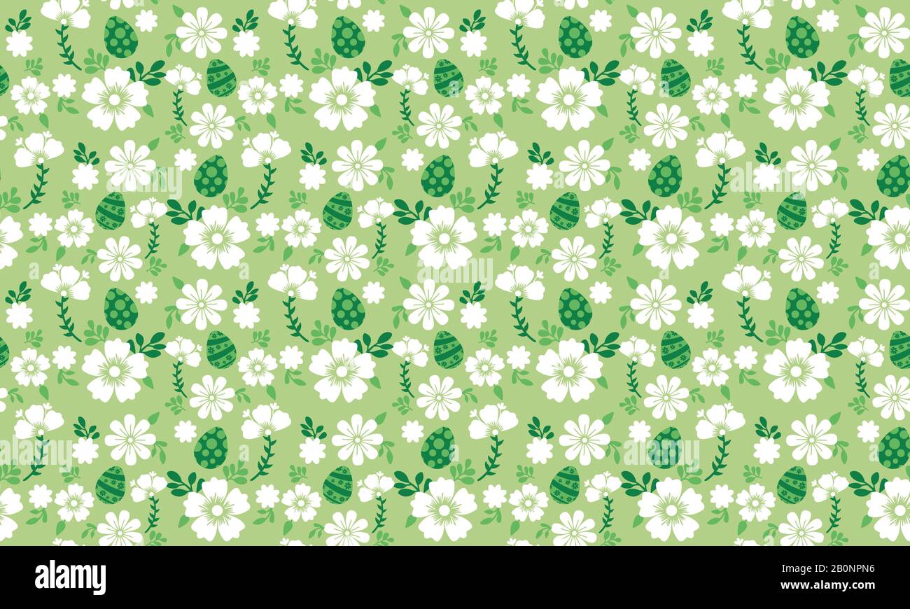 Floral pattern background for Easter, with egg and flower design Stock ...