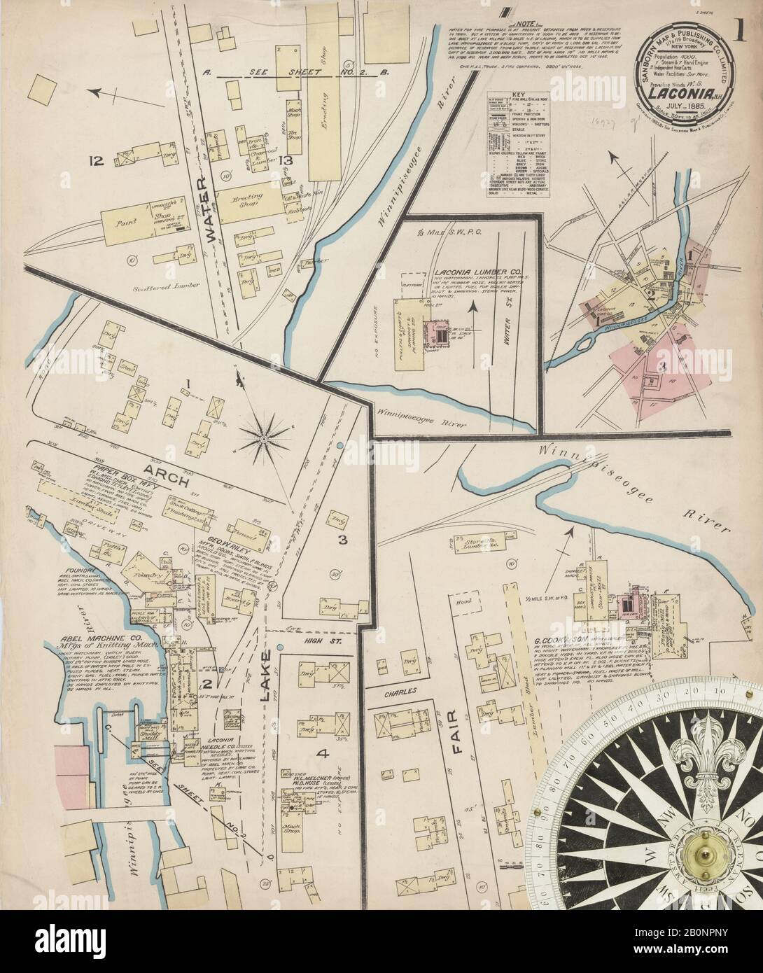 Map of laconia new hampshire hi-res stock photography and images - Alamy