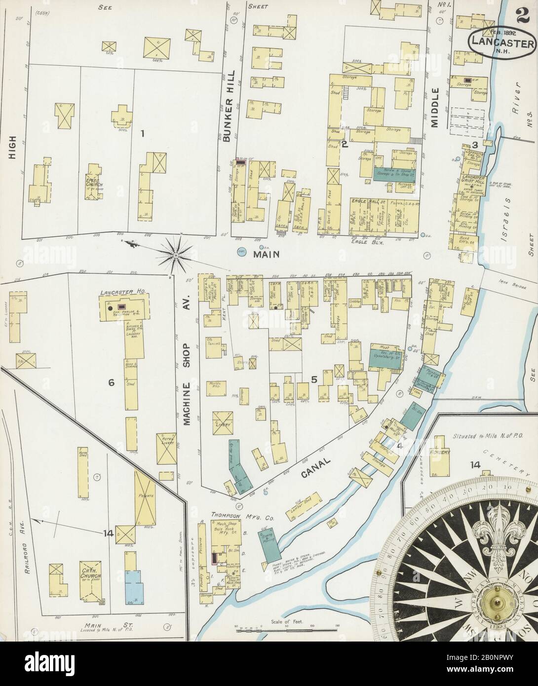 Lancaster new hampshire map hi-res stock photography and images - Alamy