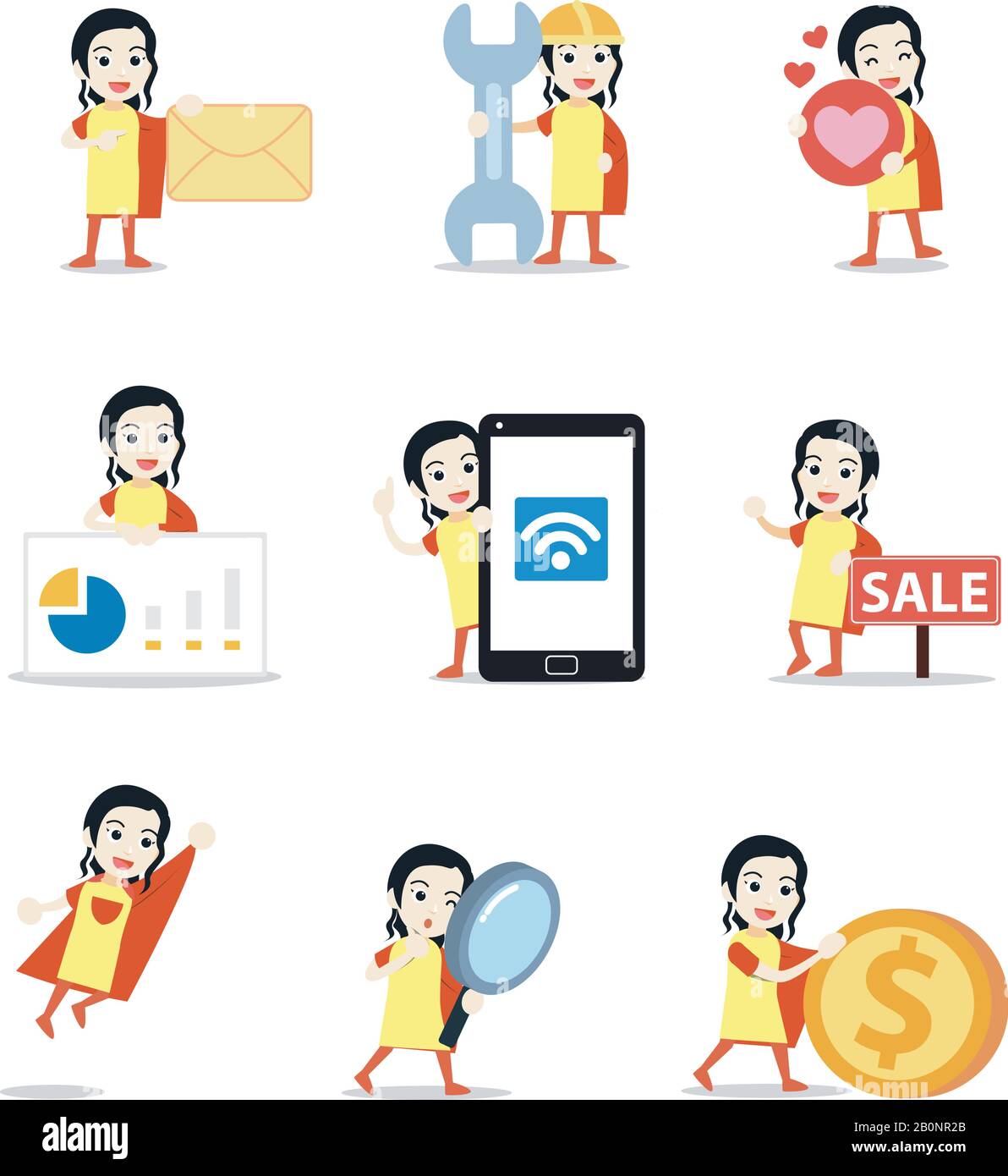 Set character of women wearing Spain flag costume Stock Vector Image ...