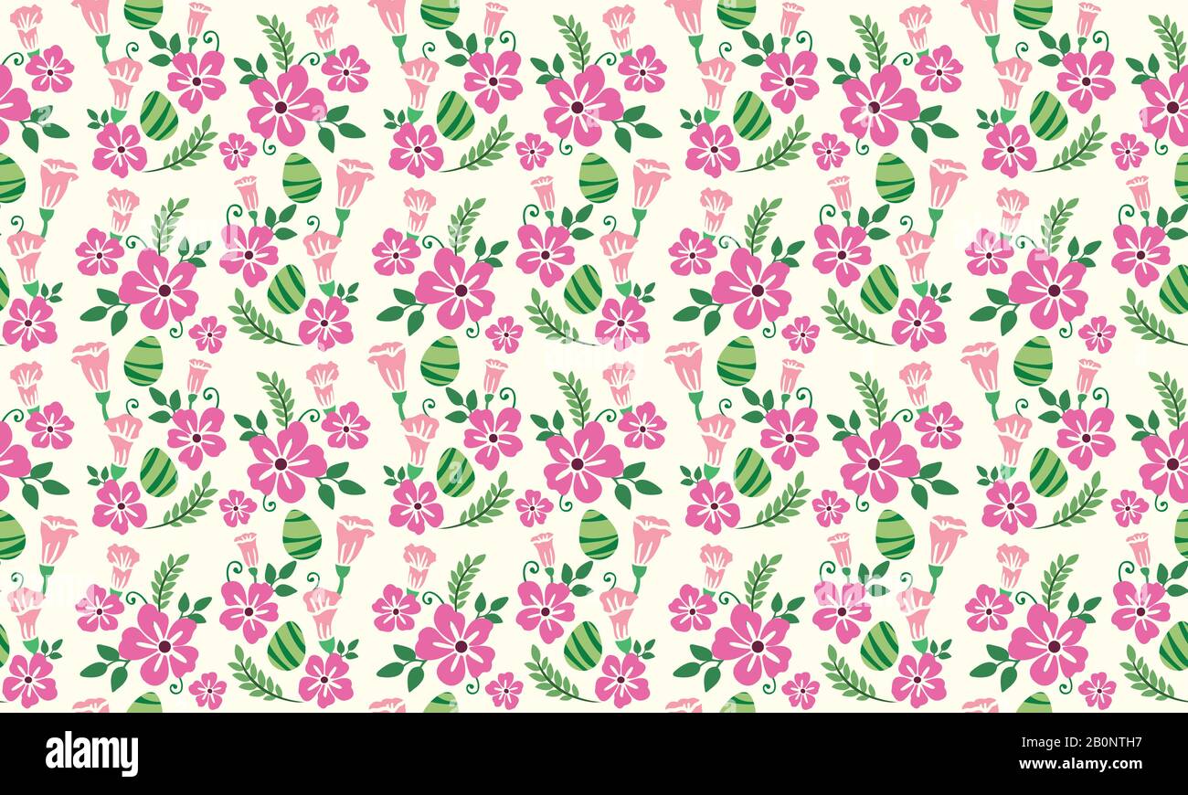 Elegant rose flower pattern background for Easter, with egg and flower ...