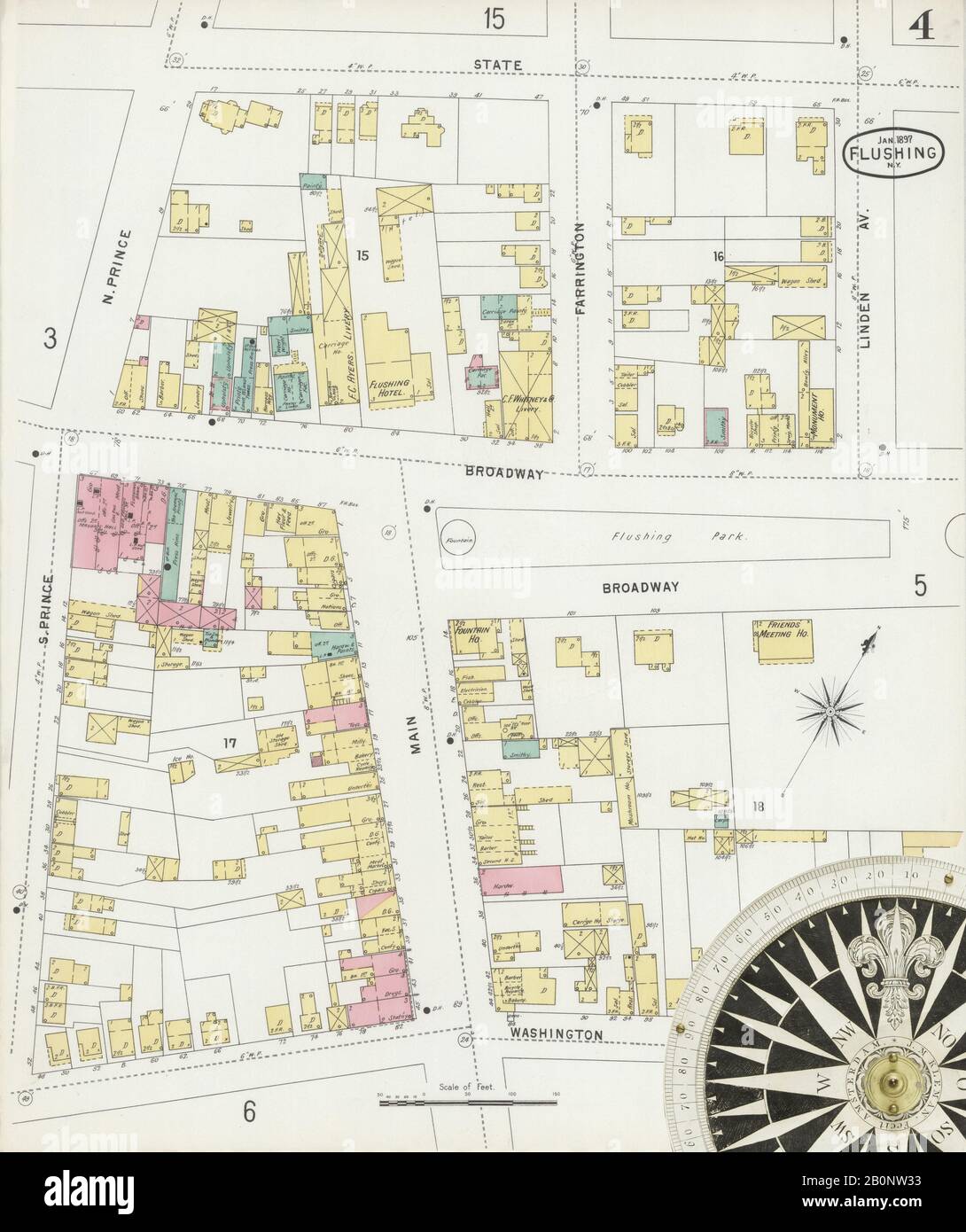 Old map of flushing hi-res stock photography and images - Alamy