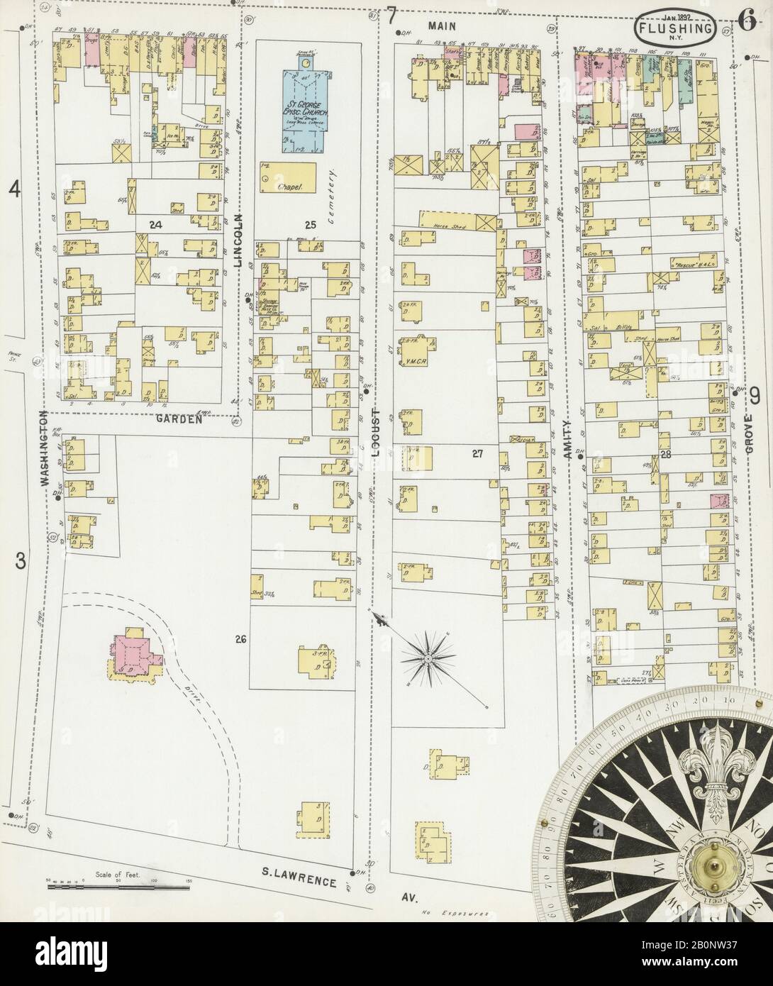 Old map of flushing new york hi-res stock photography and images - Alamy