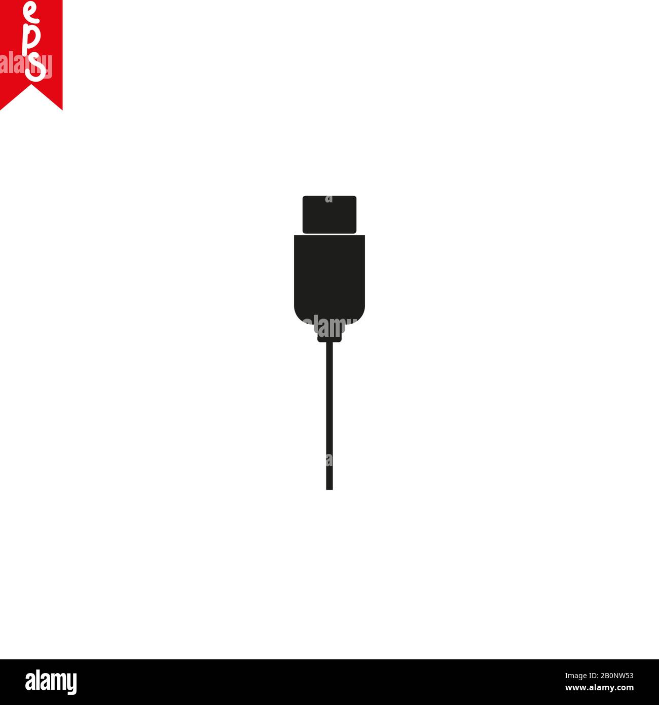 usb charging plug icon on white background. USB flash, flash disk icon ...