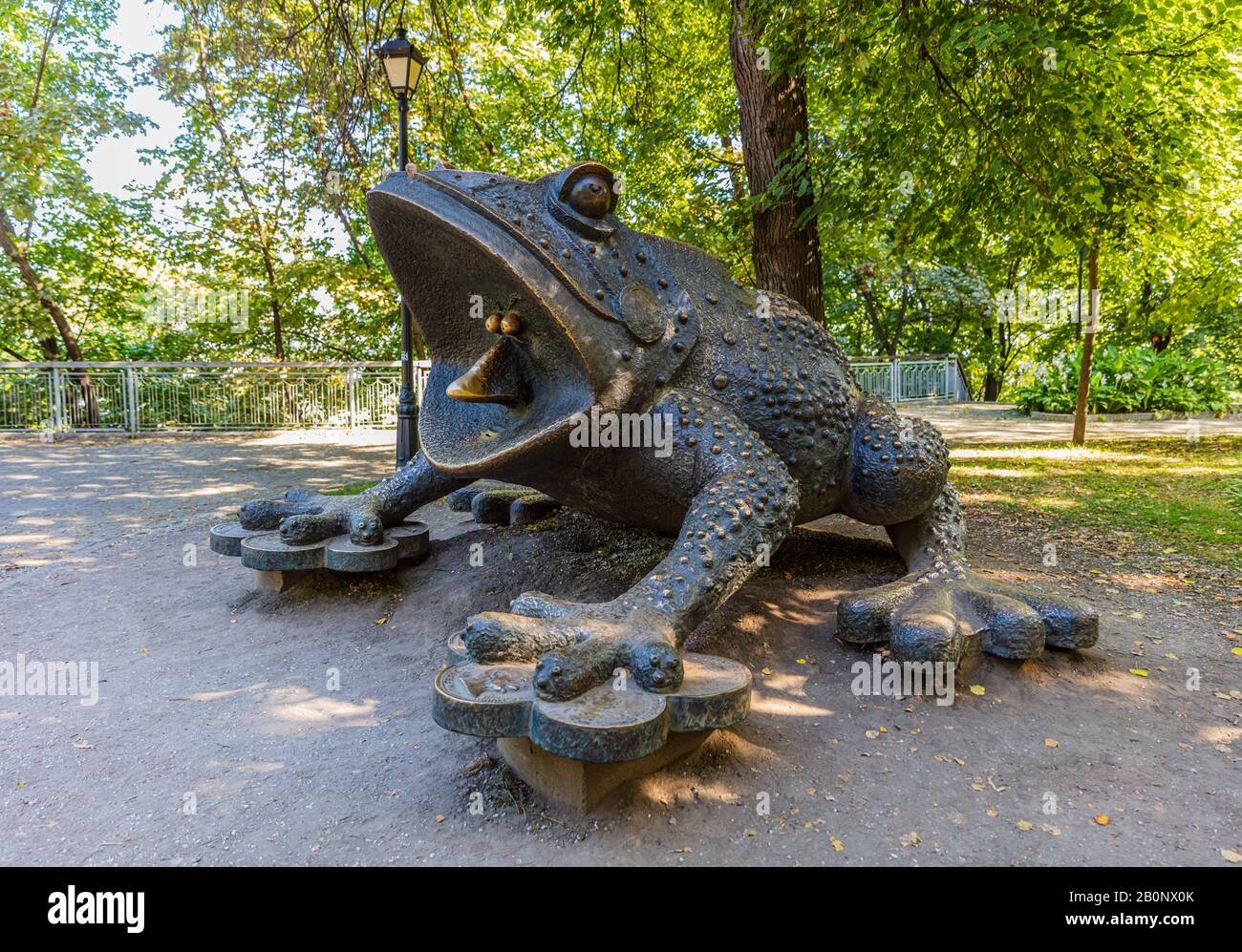 Monument to the frog statue in Mariinsky Park Landmark of Kiev Ukraine ...