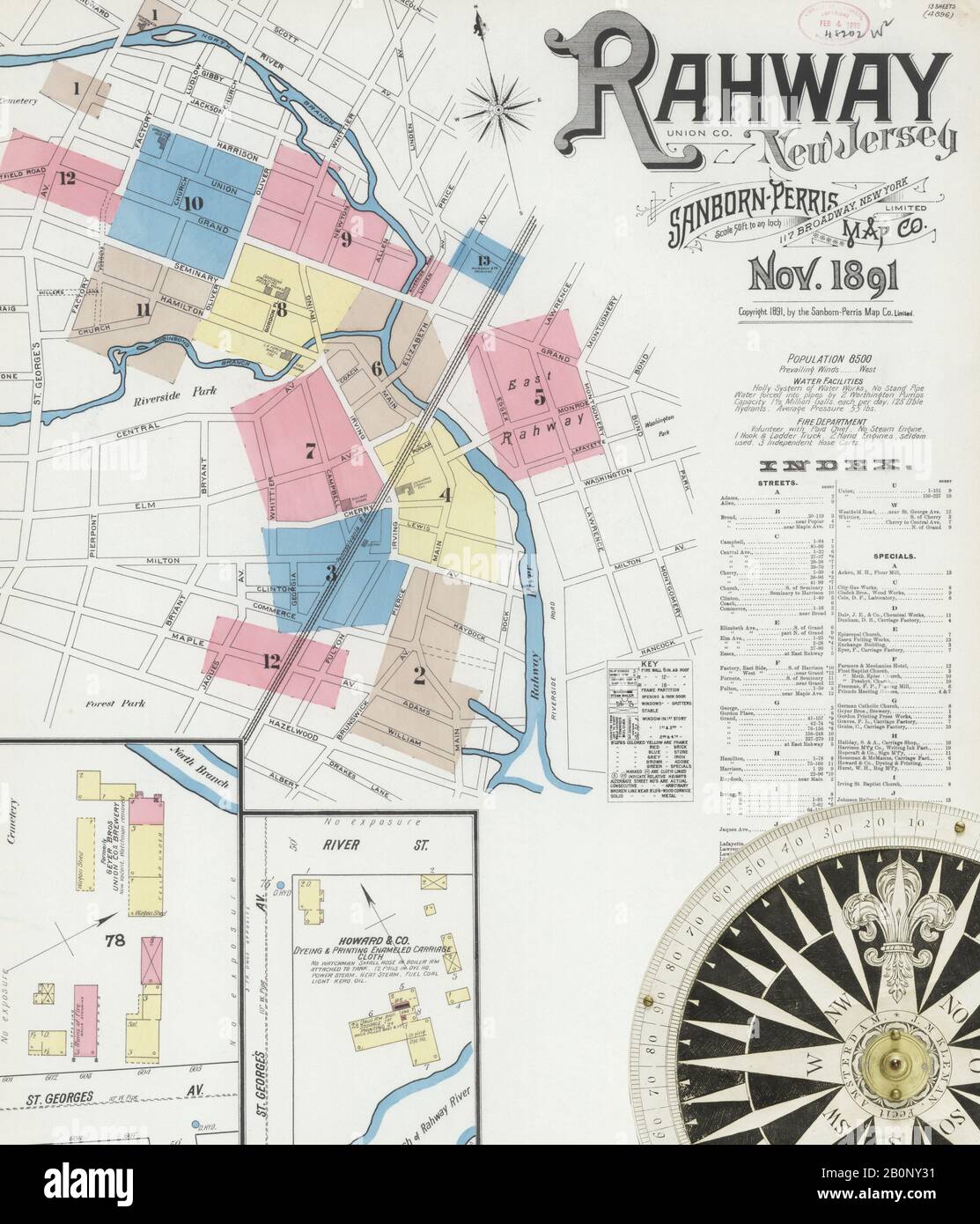 Map of rahway hi-res stock photography and images - Alamy