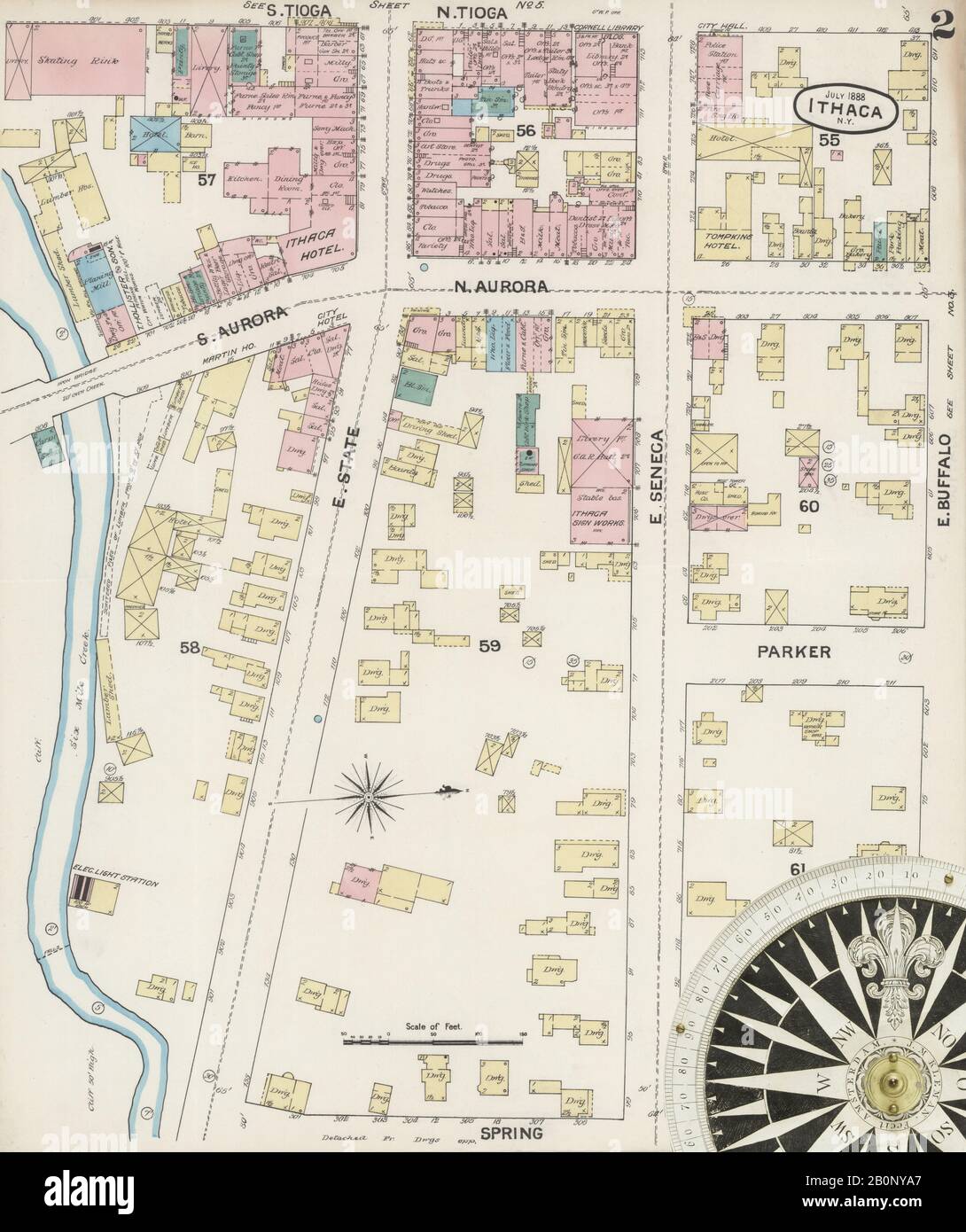 Map of ithaca new york hi-res stock photography and images - Alamy