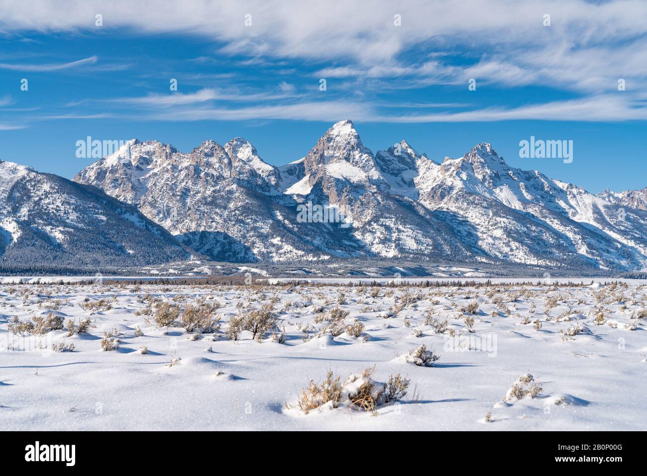 Winter in the Teton Mountain Range Stock Photo - Alamy