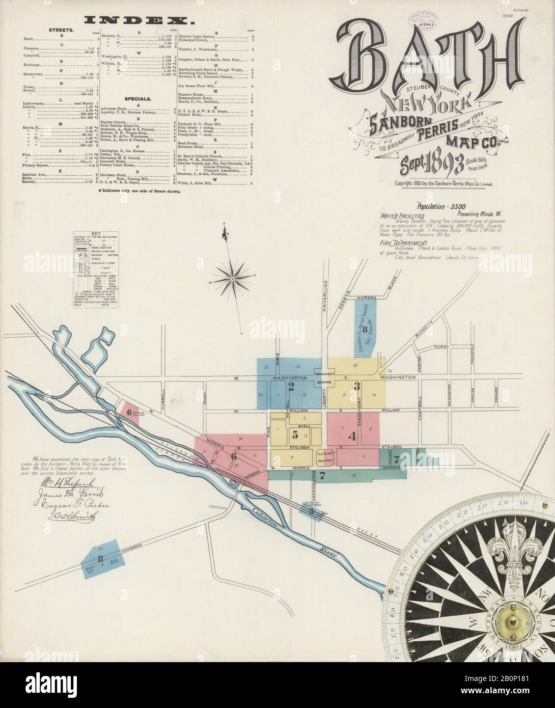 Map of bath new york hi-res stock photography and images - Alamy