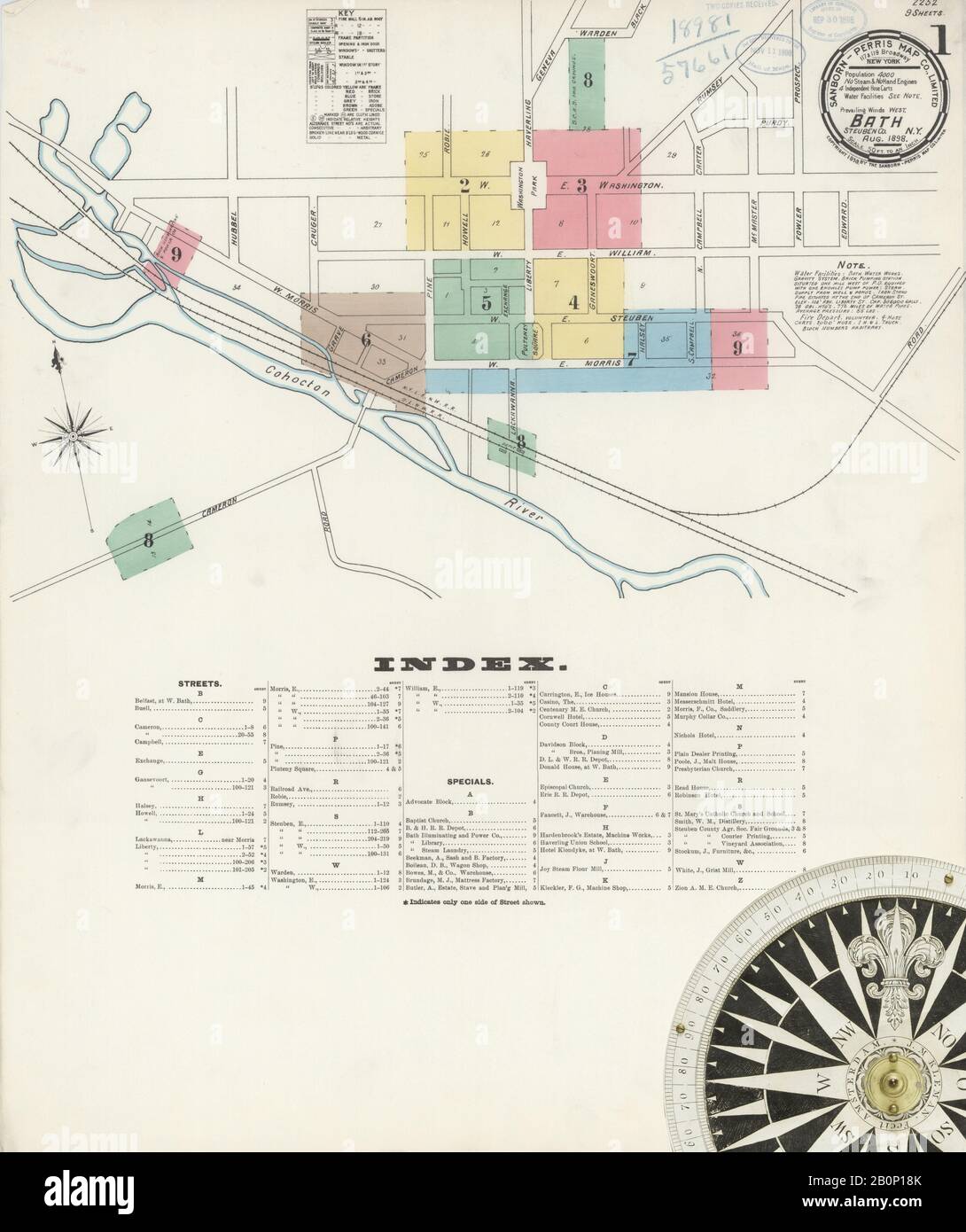 Map of bath new york hi-res stock photography and images - Alamy